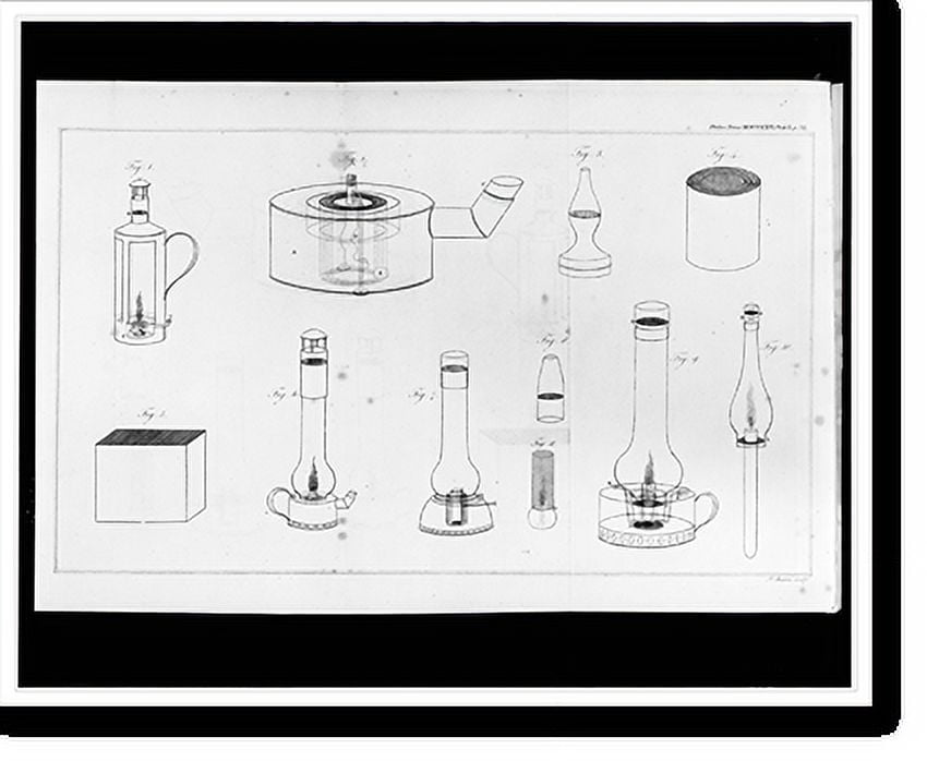 Historic Print, [Safety lamps designed by Humphry Davy for use by ...