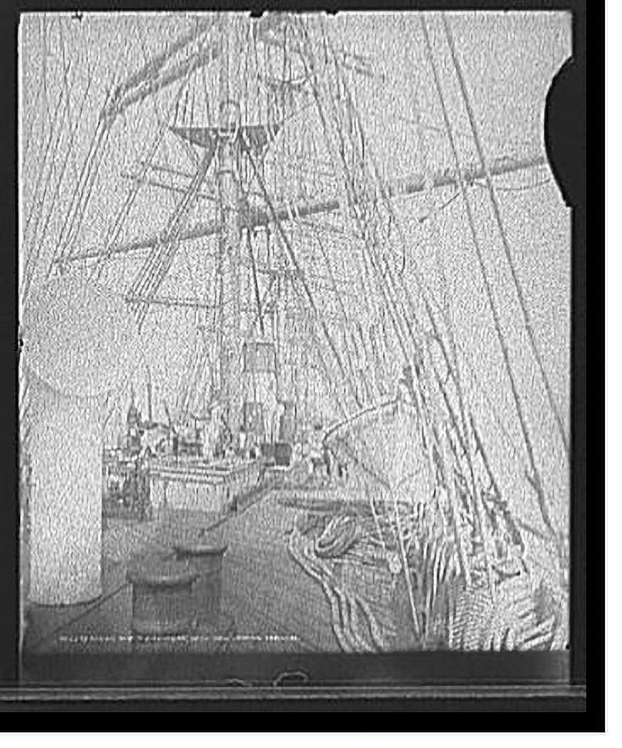 Historic Print, Sailing ship R.C. Rickmers, deck view, looking forward ...