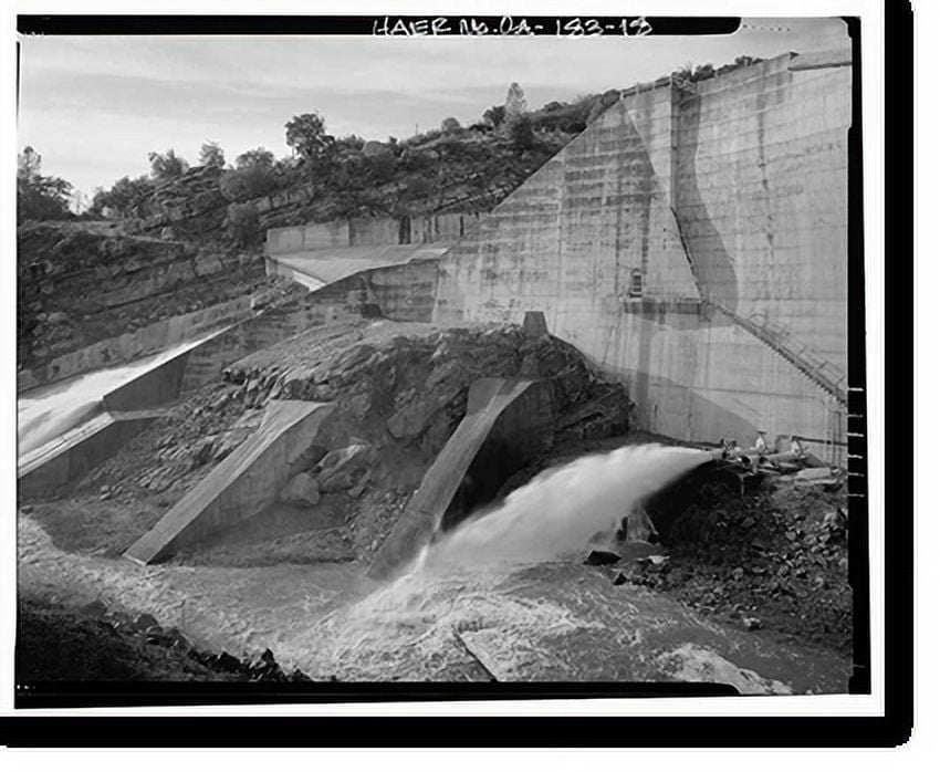 Historic Print, Salinas Dam, Salinas River near Pozo Road, Santa ...
