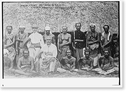 Historic Print, Samoa . King Mataafa & Chiefs with American ...
