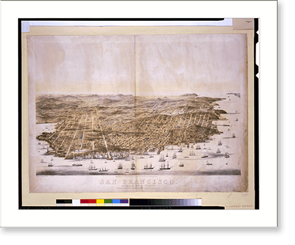 Historic Print, San Francisco. Bird's-eye view.drawn & lithographed by ...