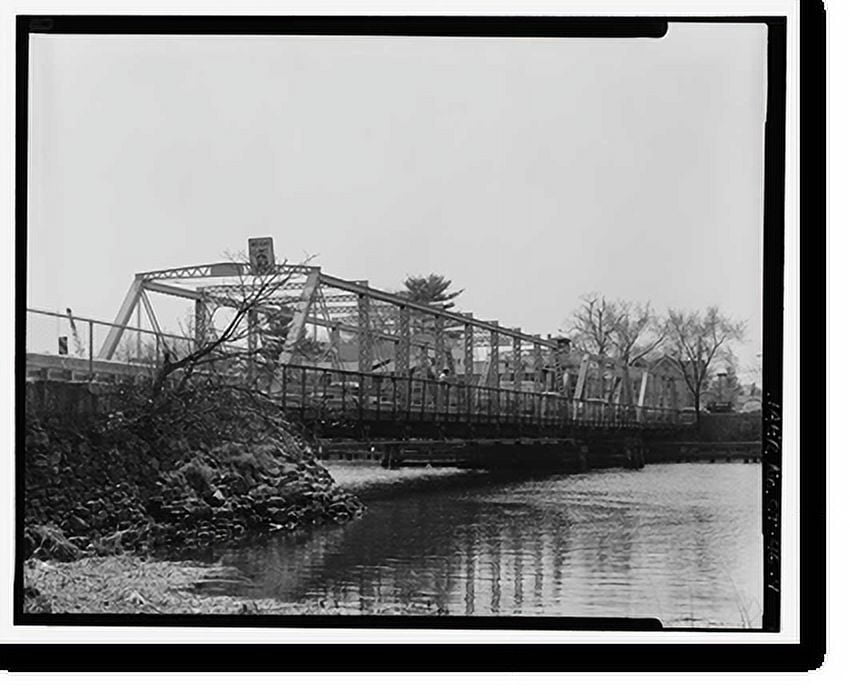 Historic Print, Saugatuck River Bridge, Spanning Saugatuck River at ...