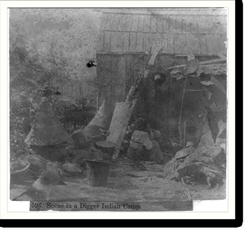 Historic Print, Scene in a Digger Indian Camp, 18" x 24" - Walmart.com