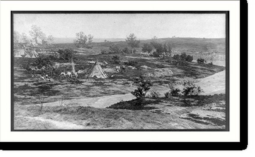 Historic Print, Scenes from Custer's Last Fight in Boston Cyclorama Co ...
