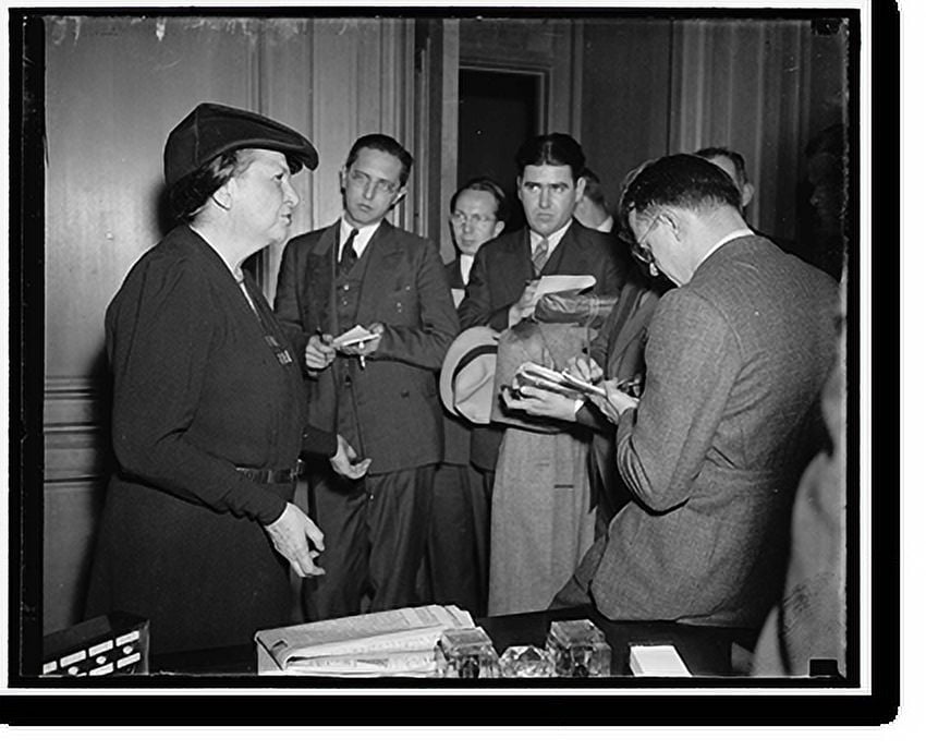 Historic Print, Sec. Perkins tells reporters 'No Progress.' Washington ...