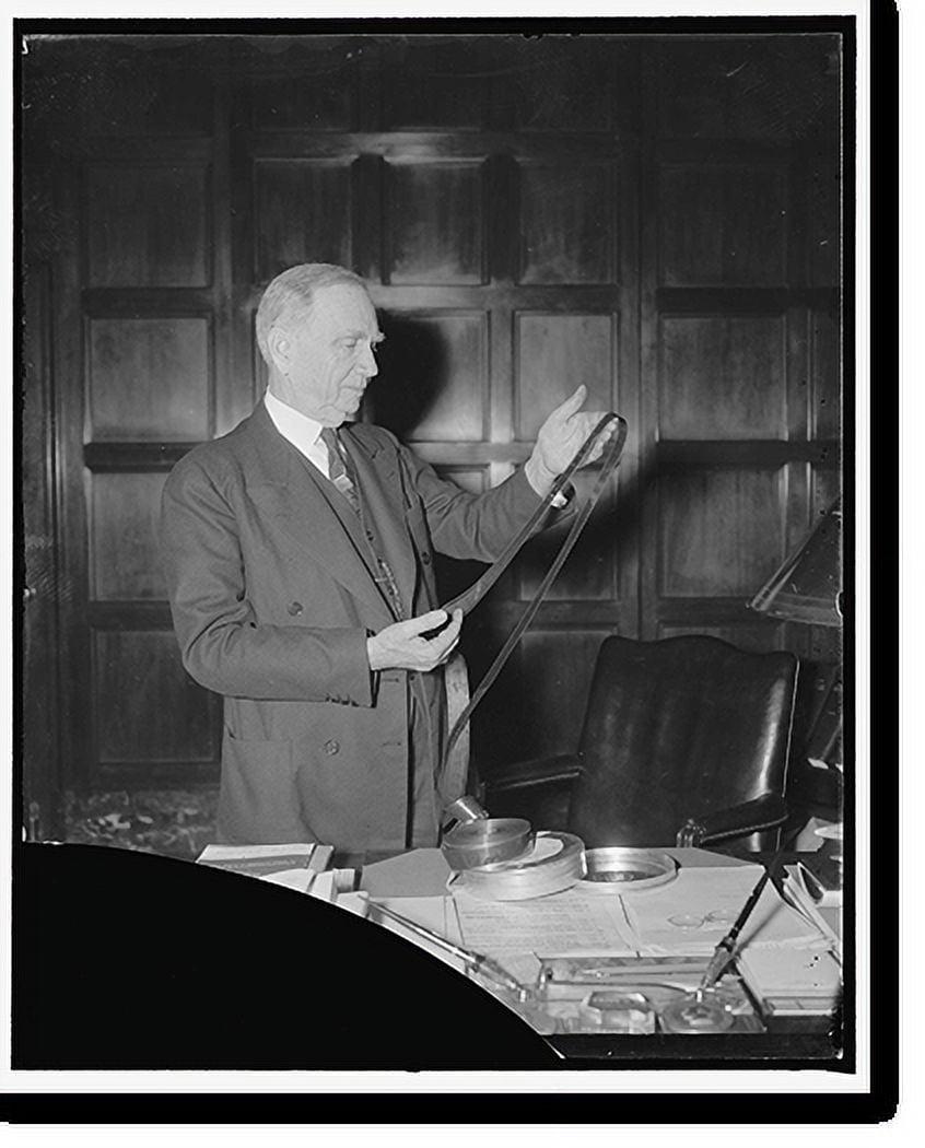 Historic Print, Sec. of Commerce Daniel Roper, with movie strip of the ...