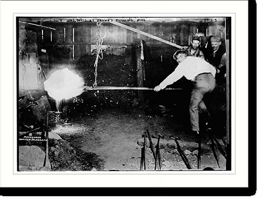 Historic Print, Secy Jas. Davis at Brown's Puddling Mill, 16" x 20 ...