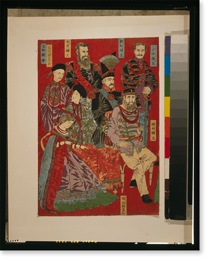 Historic Print, Seijo kakkoku shaga teio kagami Translation:Portrait of ...