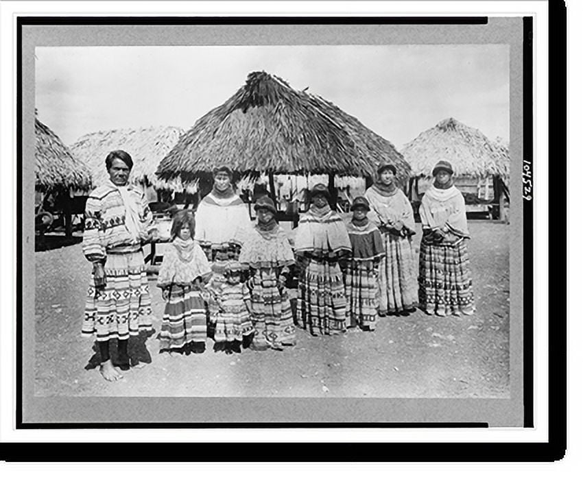 Historic Print, [Seminole Indian children and adults posed near ...