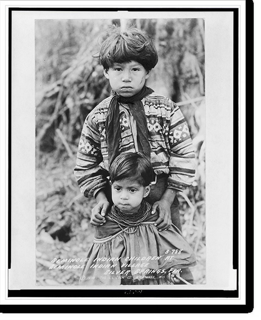 Historic Print, Seminole Indian children at Seminole Indian village ...