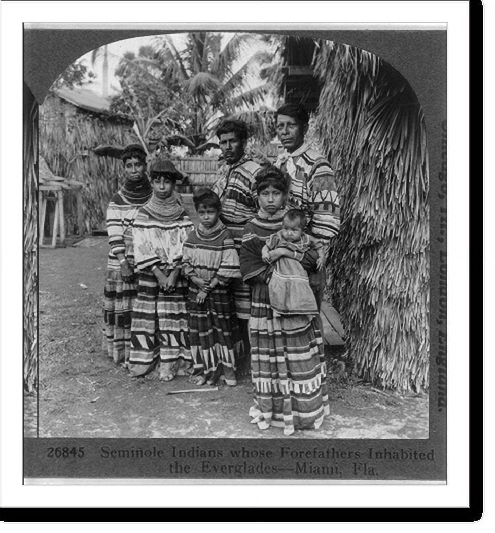 Historic Print, Seminole Indians whose Forefathers inhabited the ...