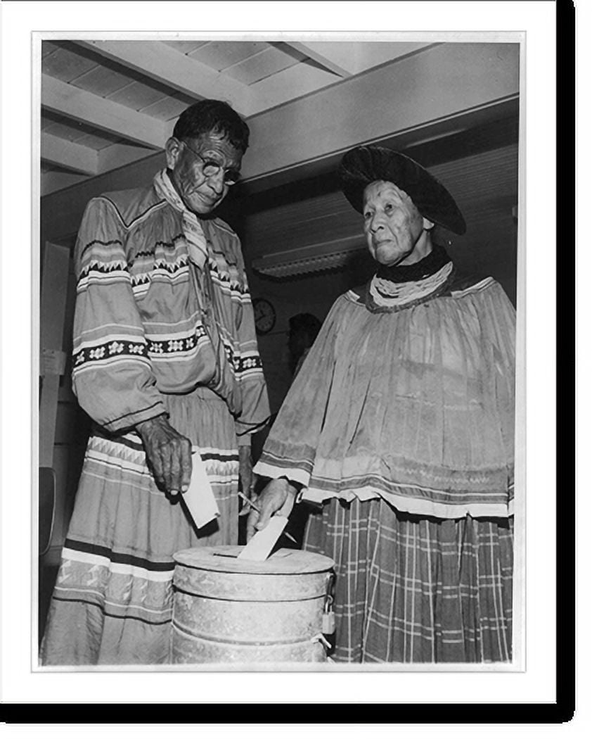 Historic Print, Seminoles vote on constitution. Two aged and colorfully ...