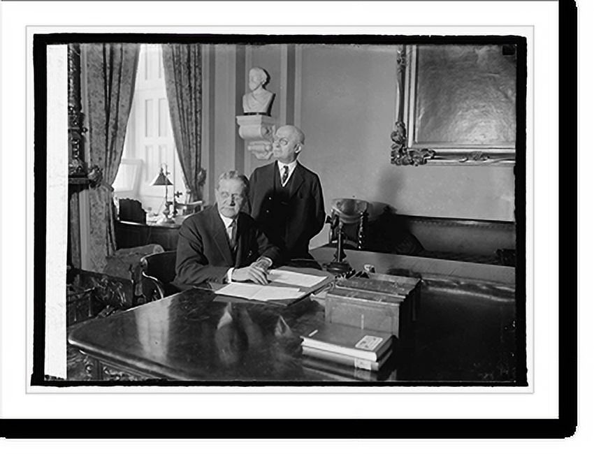 Historic Print, Sen. Geo. H. Moses (sitting), Geo. A. Sanderson, Secty ...