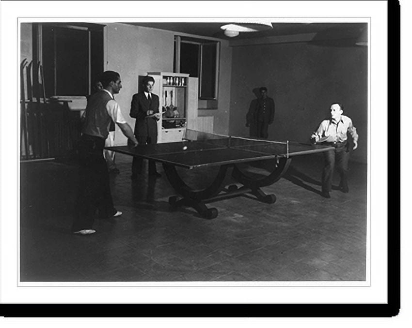 Historic Print, Sgt. Jack Cherry playing ping pong with the Shahinshah ...