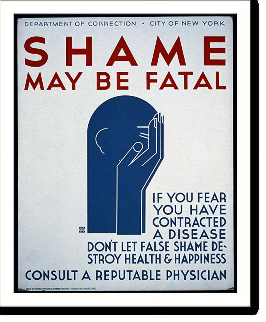 Historic Print, Shame may be fatal If you fear you have contracted a ...