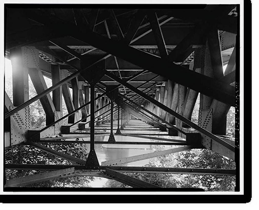 Historic Print, Shetucket River Deck-Truss Bridge, Spanning Shetucket ...