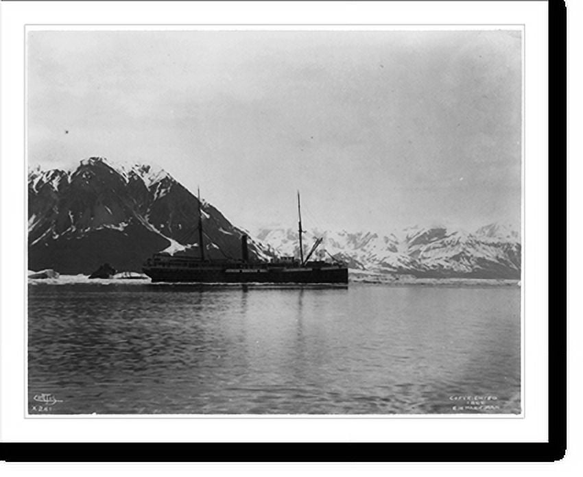 Historic Print, [Ship, GEORGE W. ELDER, in ice on bay with mountains ...