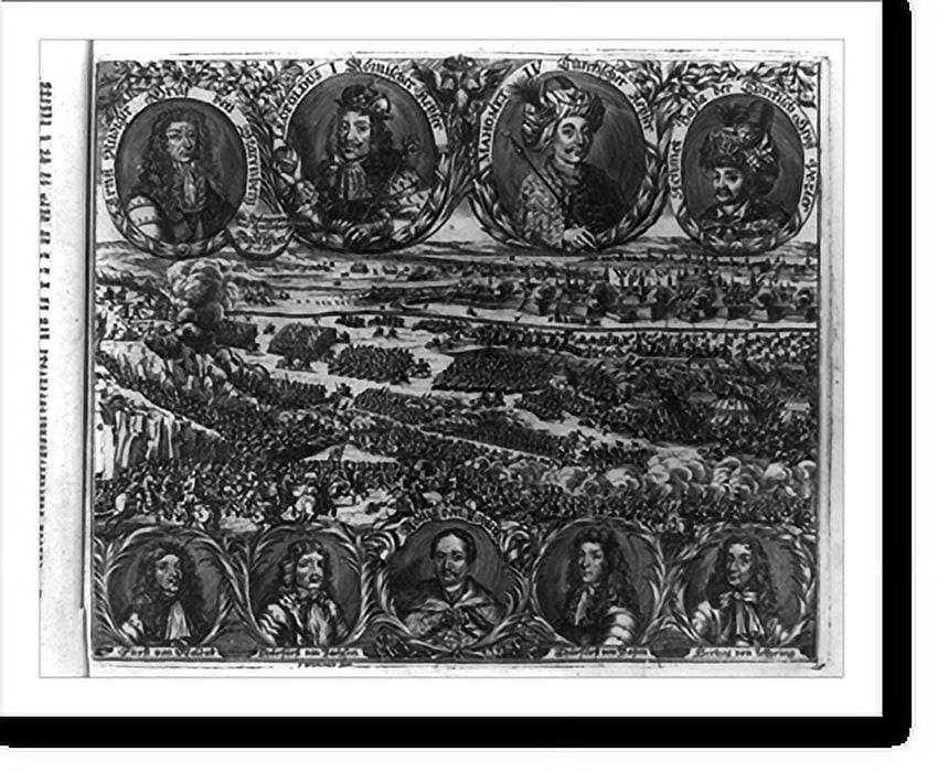 Historic Print, [Siege and relief of Vienna in 1683, with portraits of ...