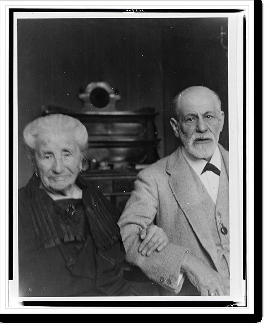 Historic Print, [Sigmund Freud and his mother, Amalia, half-length ...