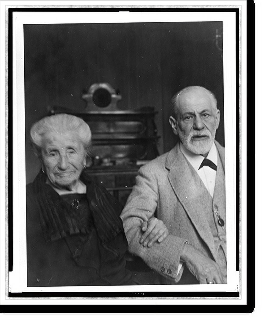 Historic Print, [Sigmund Freud and his mother, Amalia, half-length ...