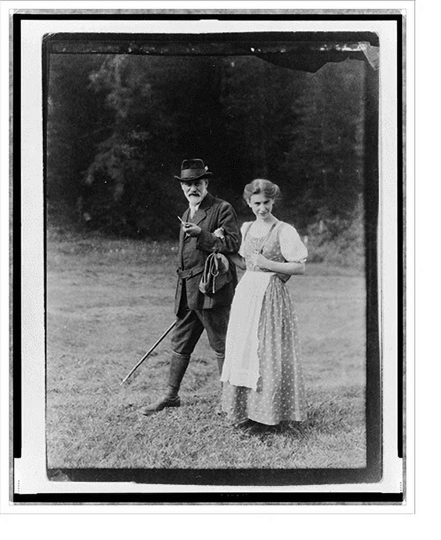 Historic Print, [Sigmund Freud walking with his daughter, Anna, in the ...