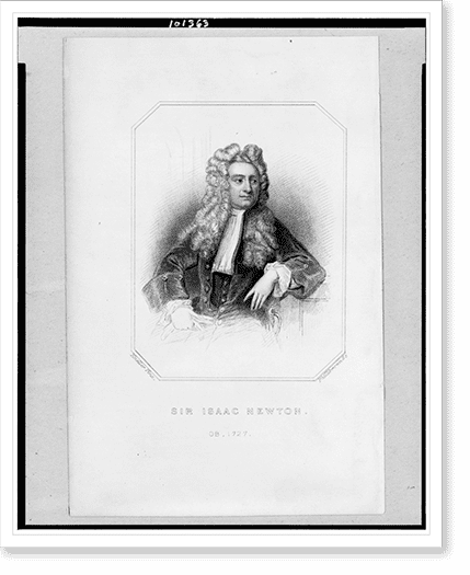 Historic Print, Sir Isaac Newton, ob. 1727.Kneller pinx. ; Phillibrown ...
