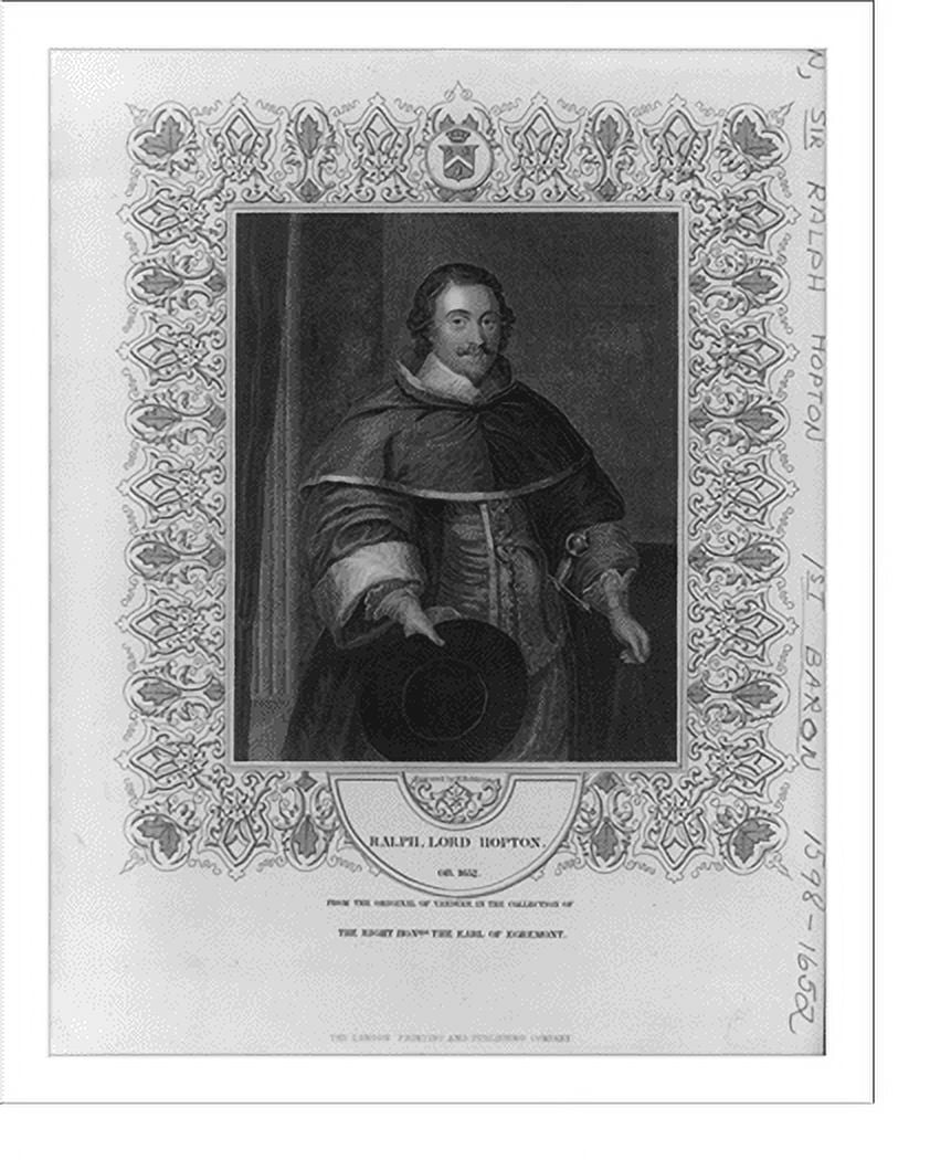 Historic Print, Sir Ralph Hopton, 1st Baron Hopton, 1598-1652, 18" x 24 ...