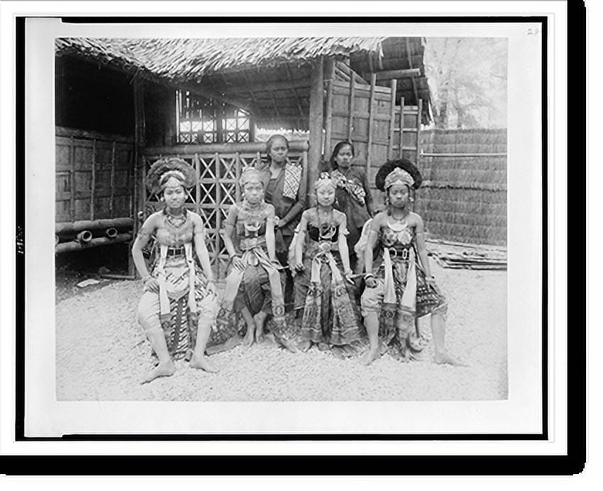 Historic Print, [Six Javanese women, two in native dress, four in ...