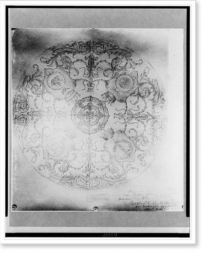 Historic Print, [Sketch of ceiling disc by George Maynard in the ...