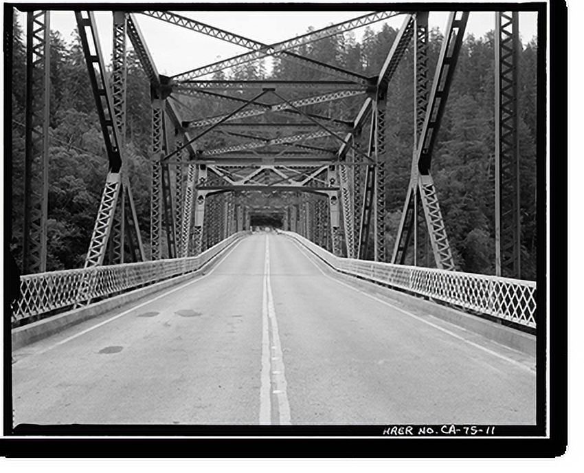 Historic Print, Smith River Bridge, CA State Highway 199 Spanning Smith ...