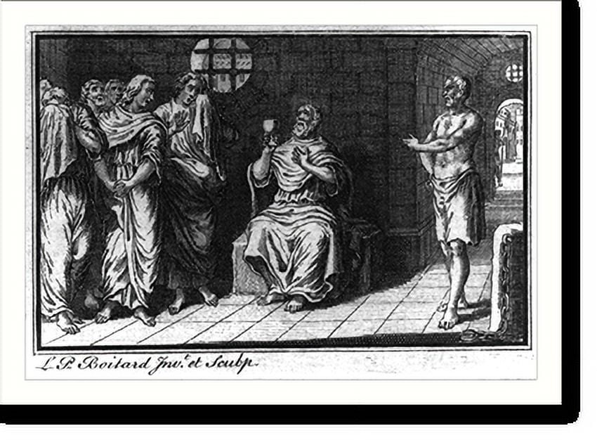 Historic Print, [Socrates] seated, holding cup of hemlock, 18" x 24 ...
