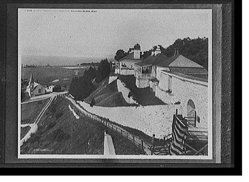 Historic Print, South parapet, Fort Mackinac, Mackinac Island, Mich ...