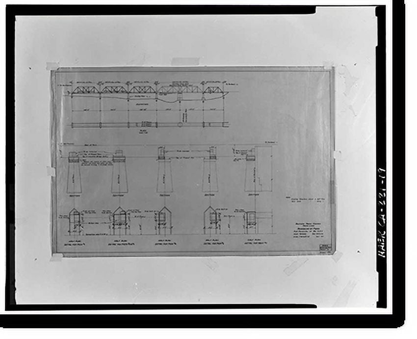 Historic Print, Southern Pacific Railroad Shasta Route, Bridge No. 210. ...