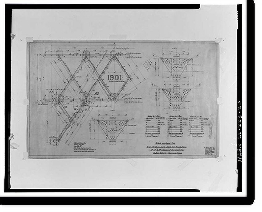 Historic Print, Southern Pacific Railroad Shasta Route, Bridge No. 310.58, Milepost 310.58, Sims ...
