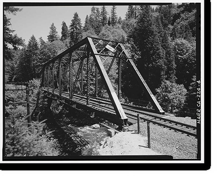Historic Print, Southern Pacific Railroad Shasta Route, Bridge No. 324.99, Milepost 324.99 ...