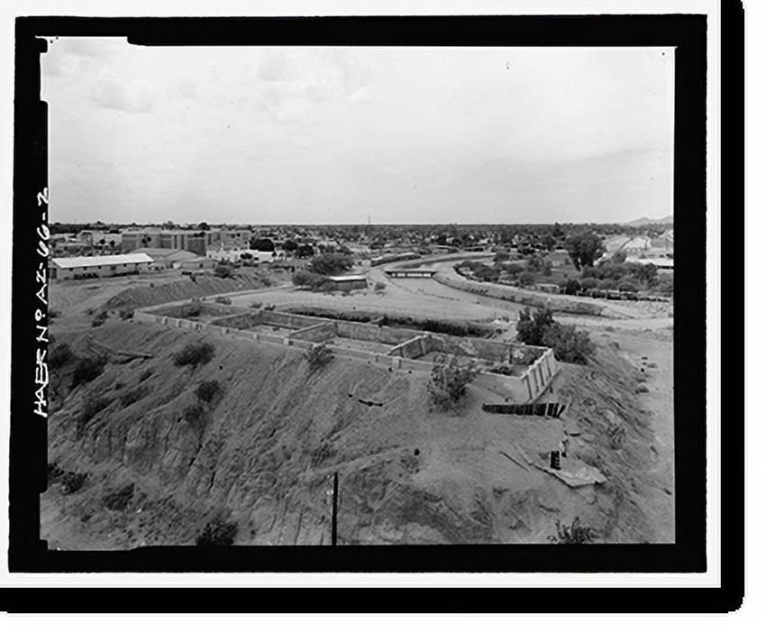 Historic Print, Southern Pacific Railroad Water Settling Reservoir, Yuma Crossing, south bank of ...