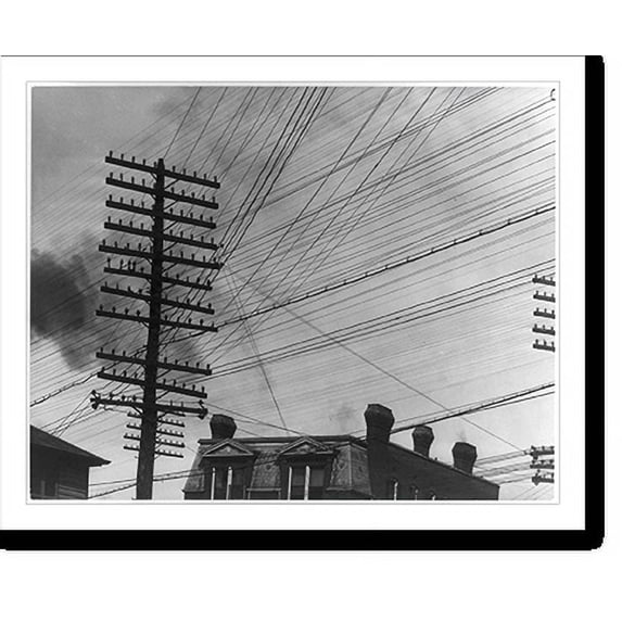 Historic Print, [St. Louis, Mo. - telephone pole and mass of wires ...