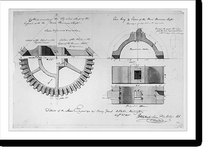Historic Print, [Steam engine, Washington Navy Yard, Washington, D.C ...