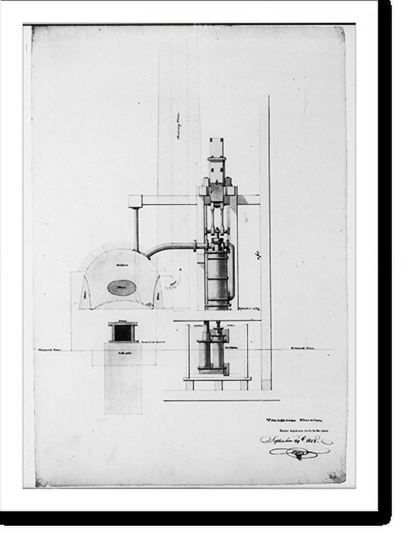 Historic Print, [Steam engine, Washington Navy Yard, Washington, D.C ...