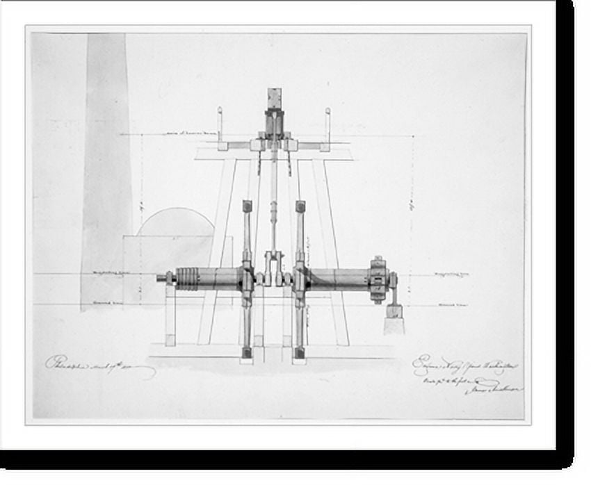 Historic Print, [Steam engine, Washington Navy Yard, Washington, D.C ...
