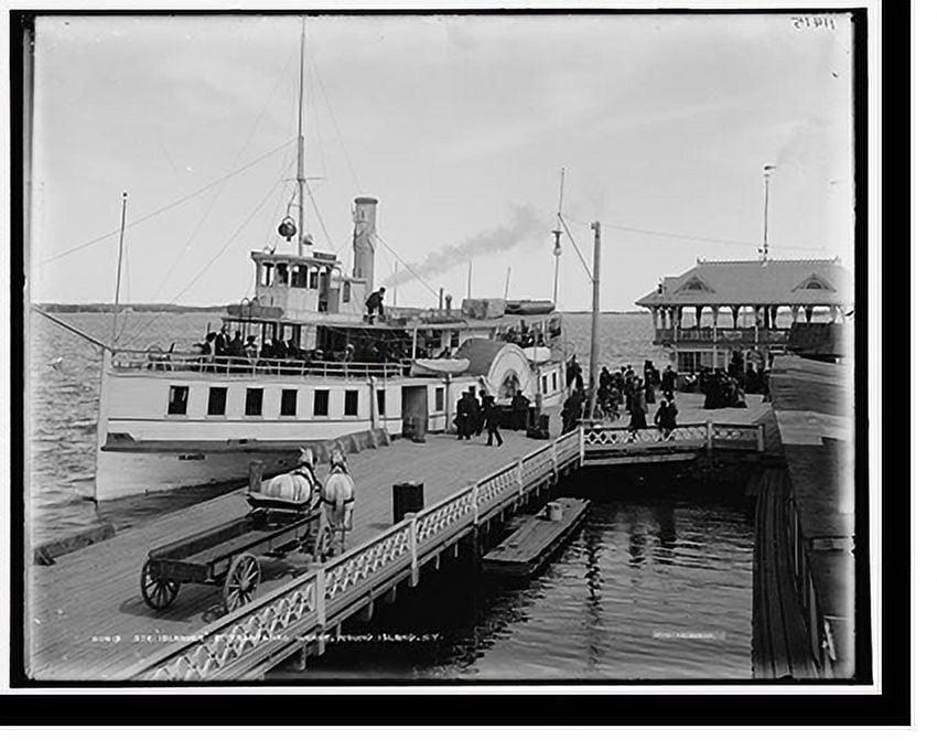 Historic Print, Str. Islander at Frontenac wharf, Round Island, N.Y ...