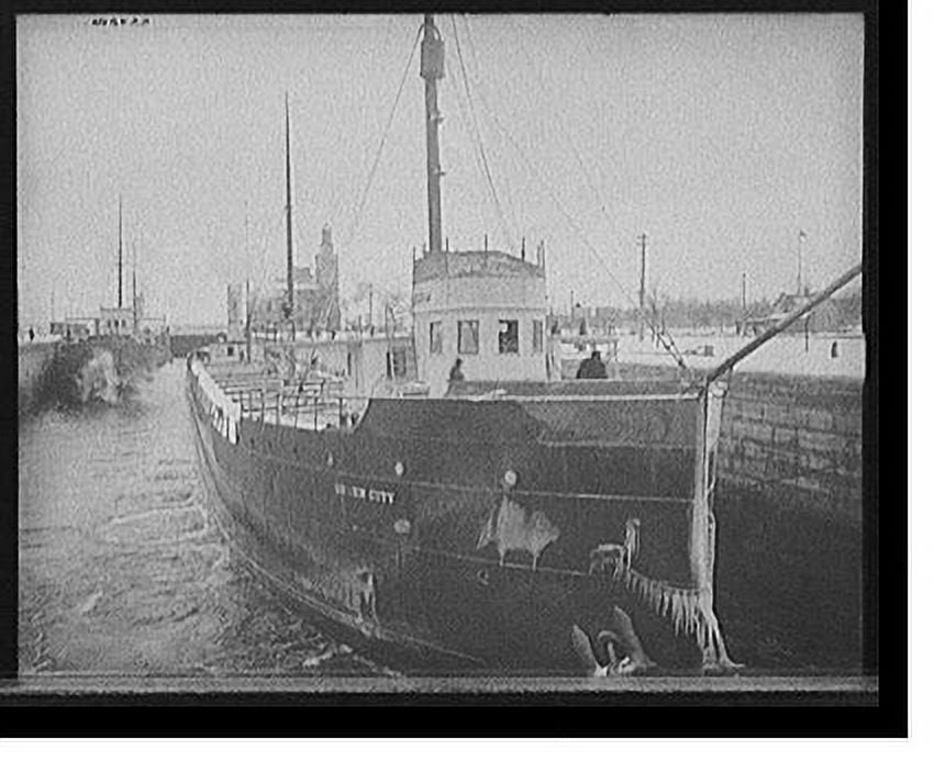 Historic Print, [Str. Queen City in Poe Lock, Sault Ste. Marie], 16" x ...