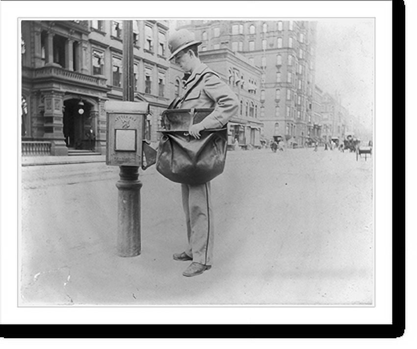 Historic Print, [Street types of New York City: Postman at letter box ...