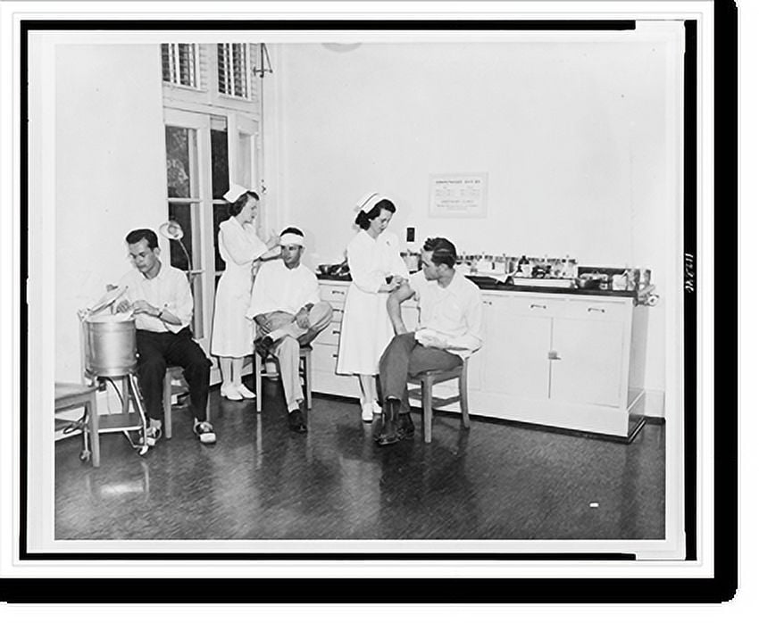 Historic Print, [Students undergoing minor treatment and various tests ...