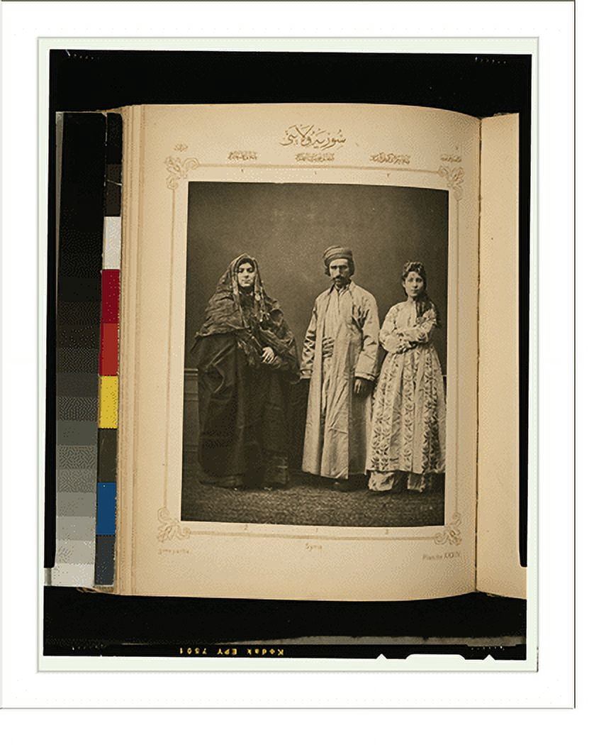 Historic Print, [Studio portrait of models wearing traditional clothing ...