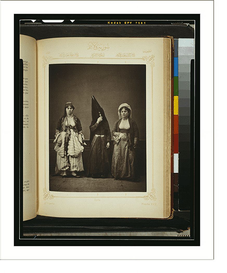Historic Print, [Studio portrait of models wearing traditional clothing ...