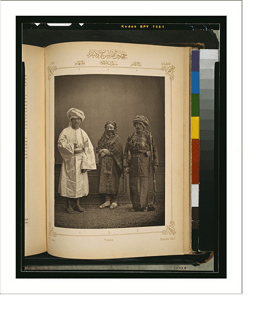 Historic Print, [Studio portrait of models wearing traditional clothing ...