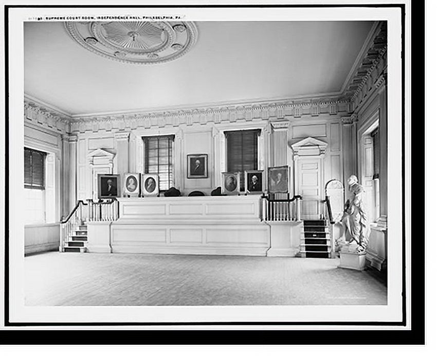 Historic Print, Supreme Court Room, Independence Hall, Philadelphia, Pa ...