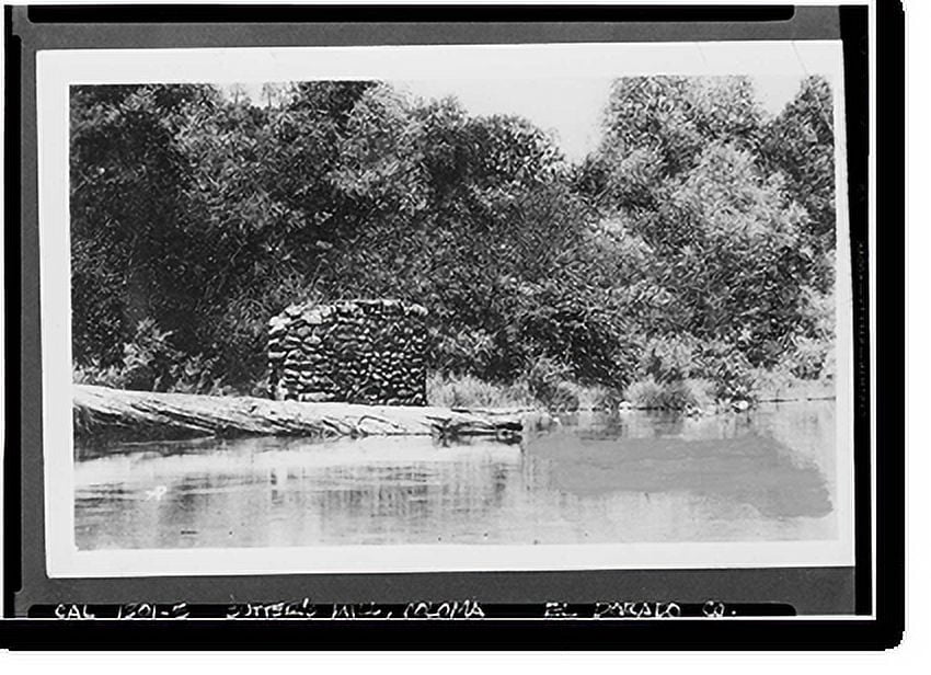 Historic Print, Sutter's Mill, American River (submerged), Coloma ...