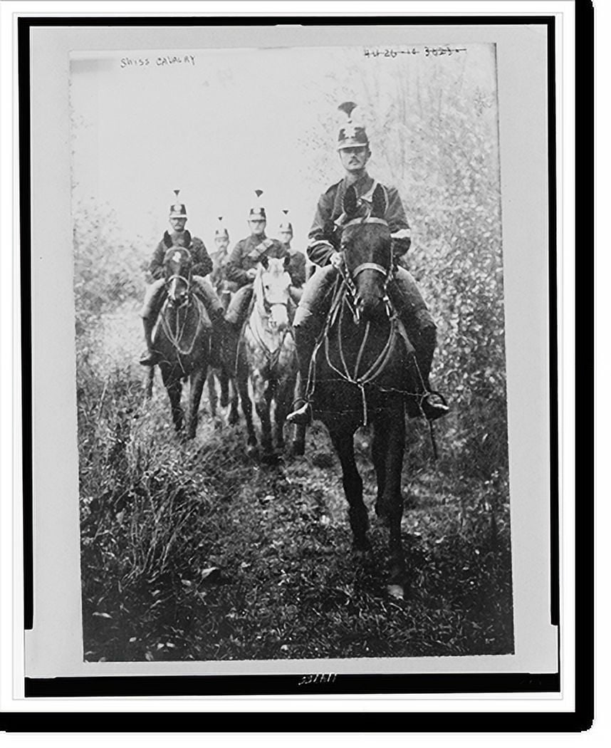 Historic Print, Swiss cavalry patrolling the frontier, 18" x 24 ...